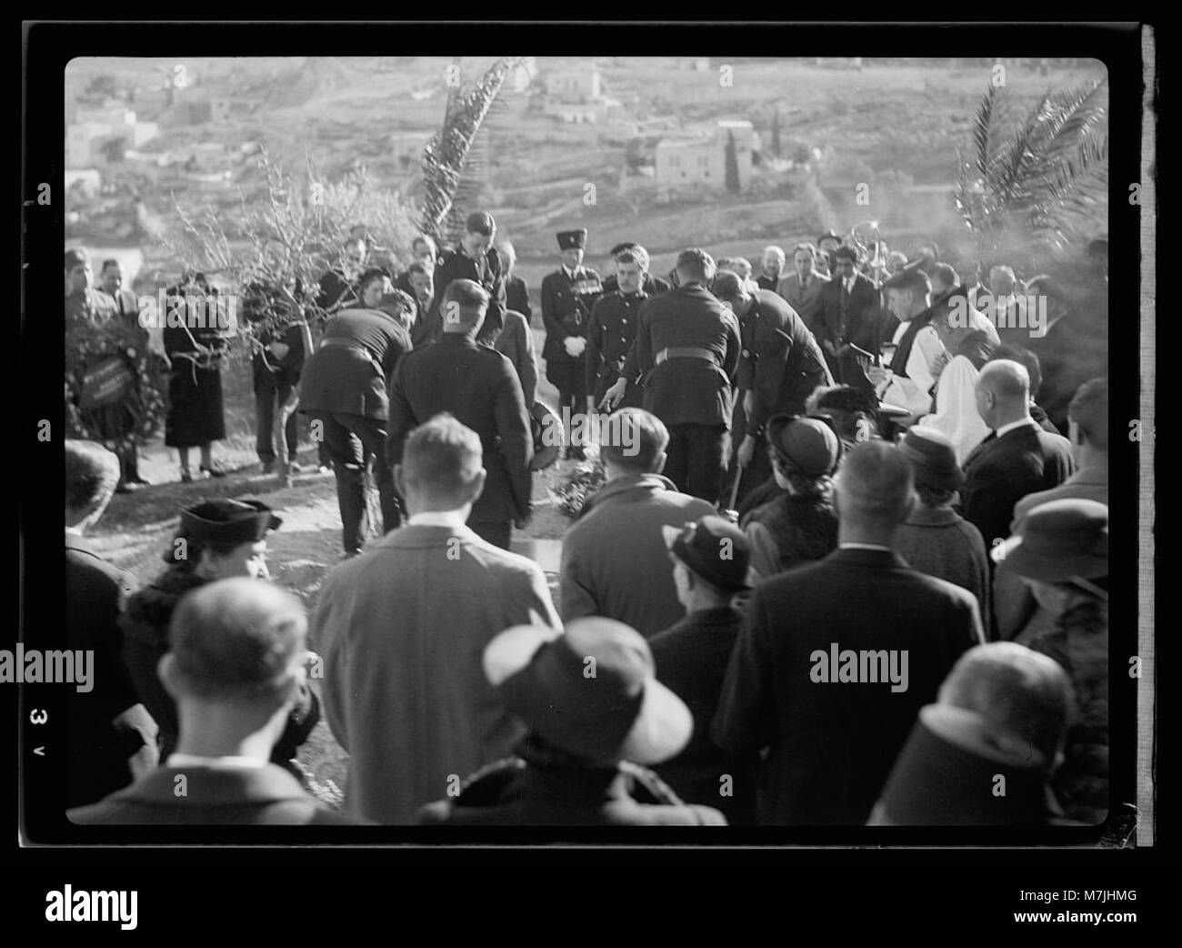 A photograph taken during the funeral of Mr. Starkey in 1938, capturing ...