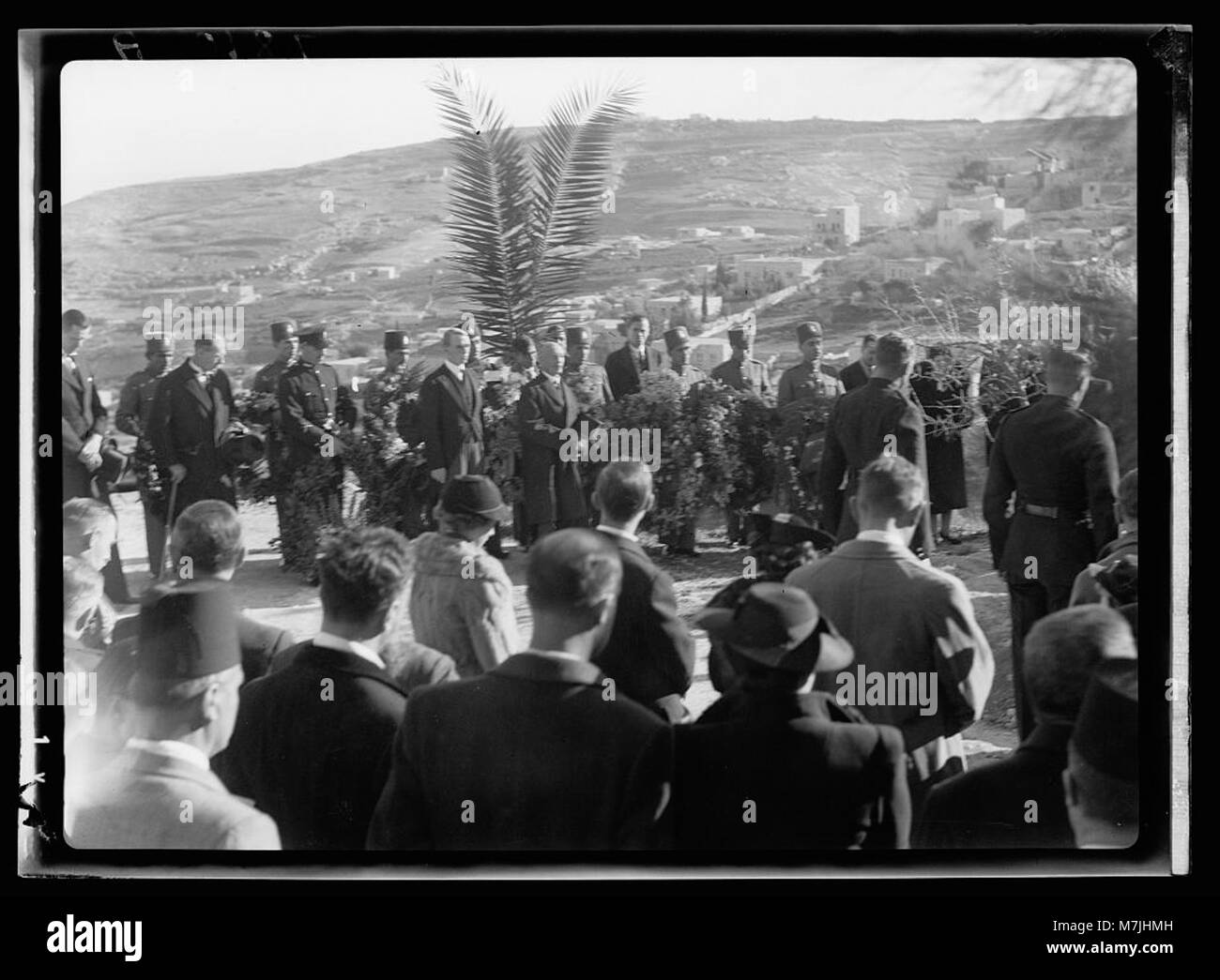 A photograph of the 1938 funeral of Mr. Starkey, during which a ...