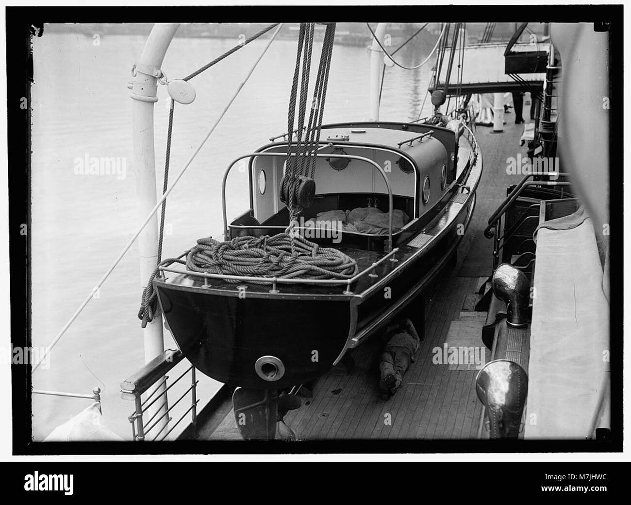 The U.S. Navy's capture of a German ship during World War I, with the ...