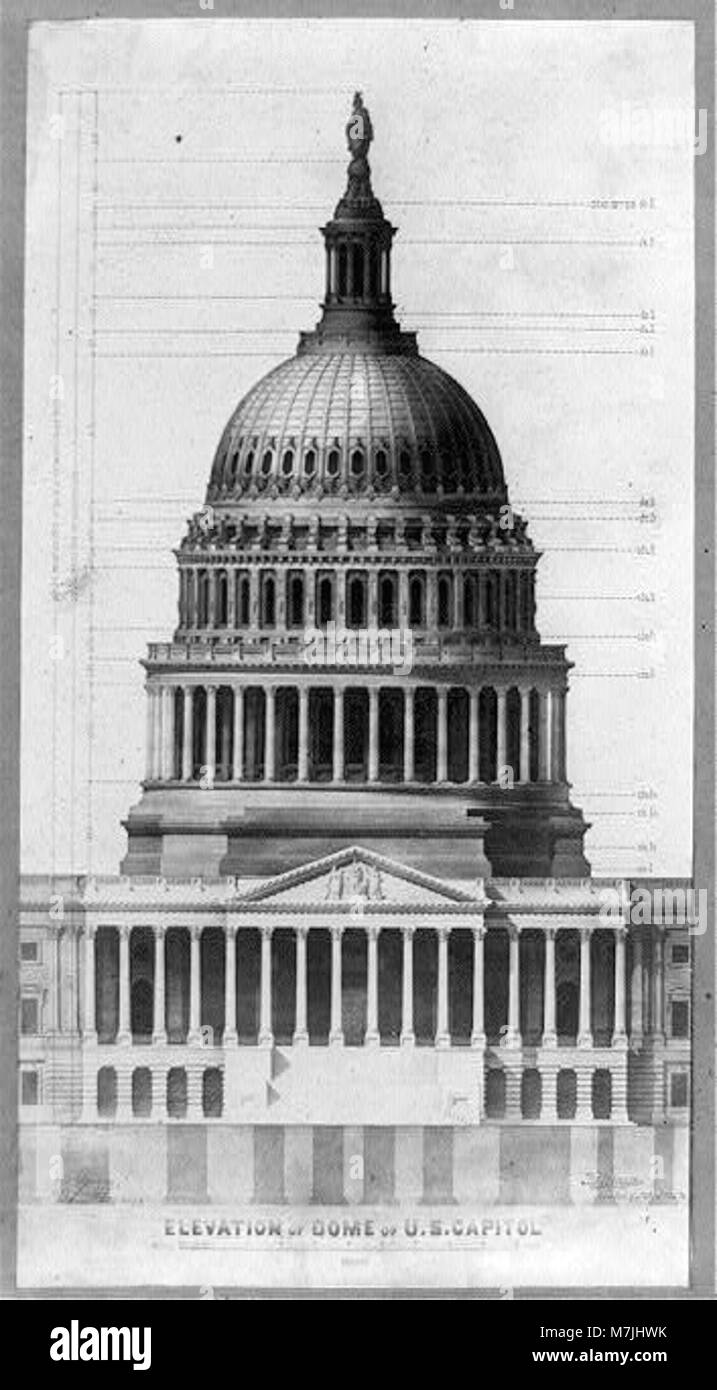 Washington capitol dome elevation Black and White Stock Photos & Images ...