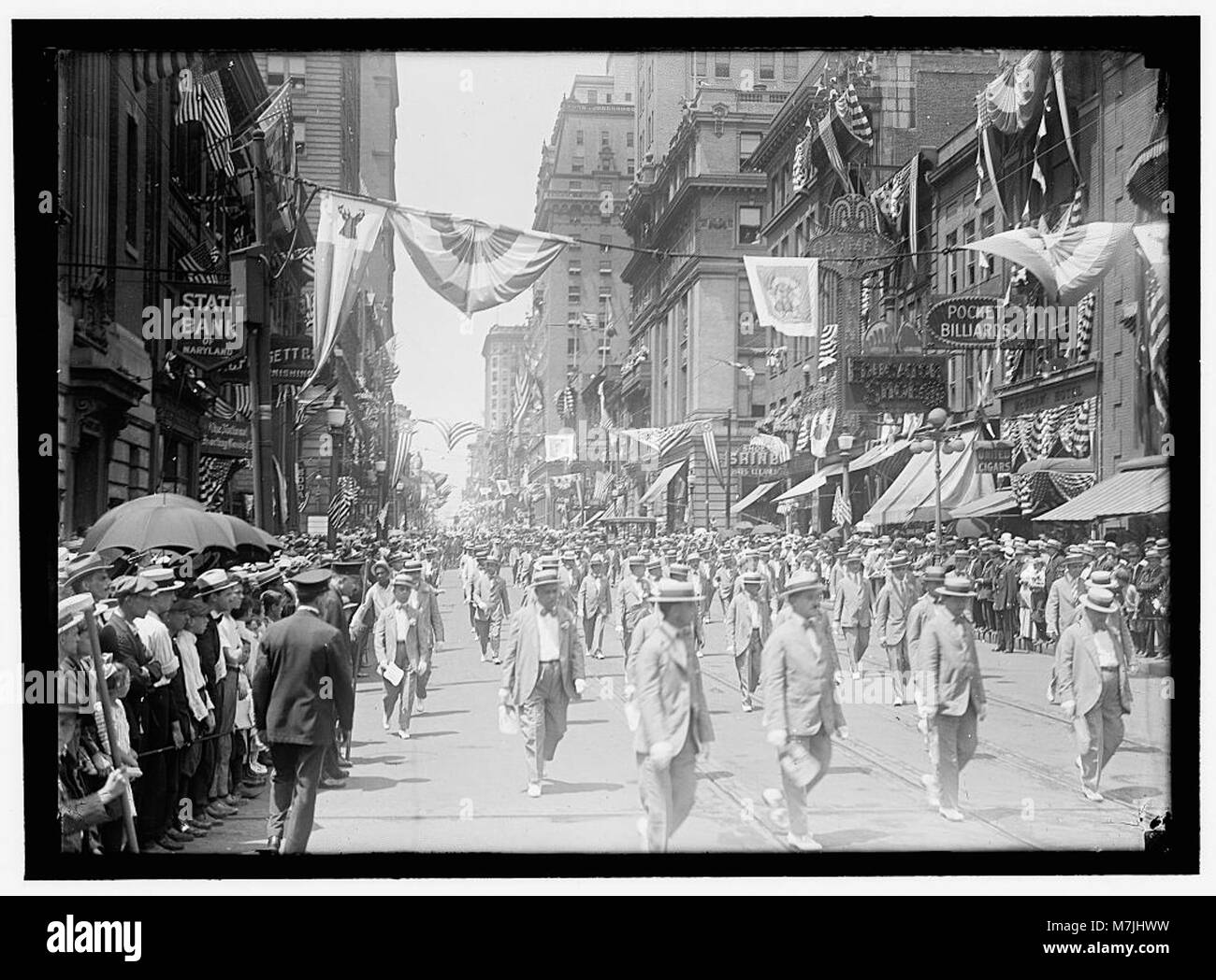 A photograph of the Elk Parade in Baltimore, capturing a procession ...