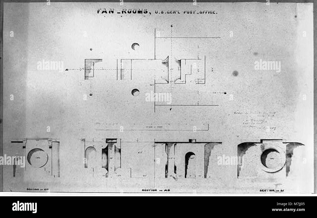 A photograph of the fan rooms in the U.S. General Post Office ...