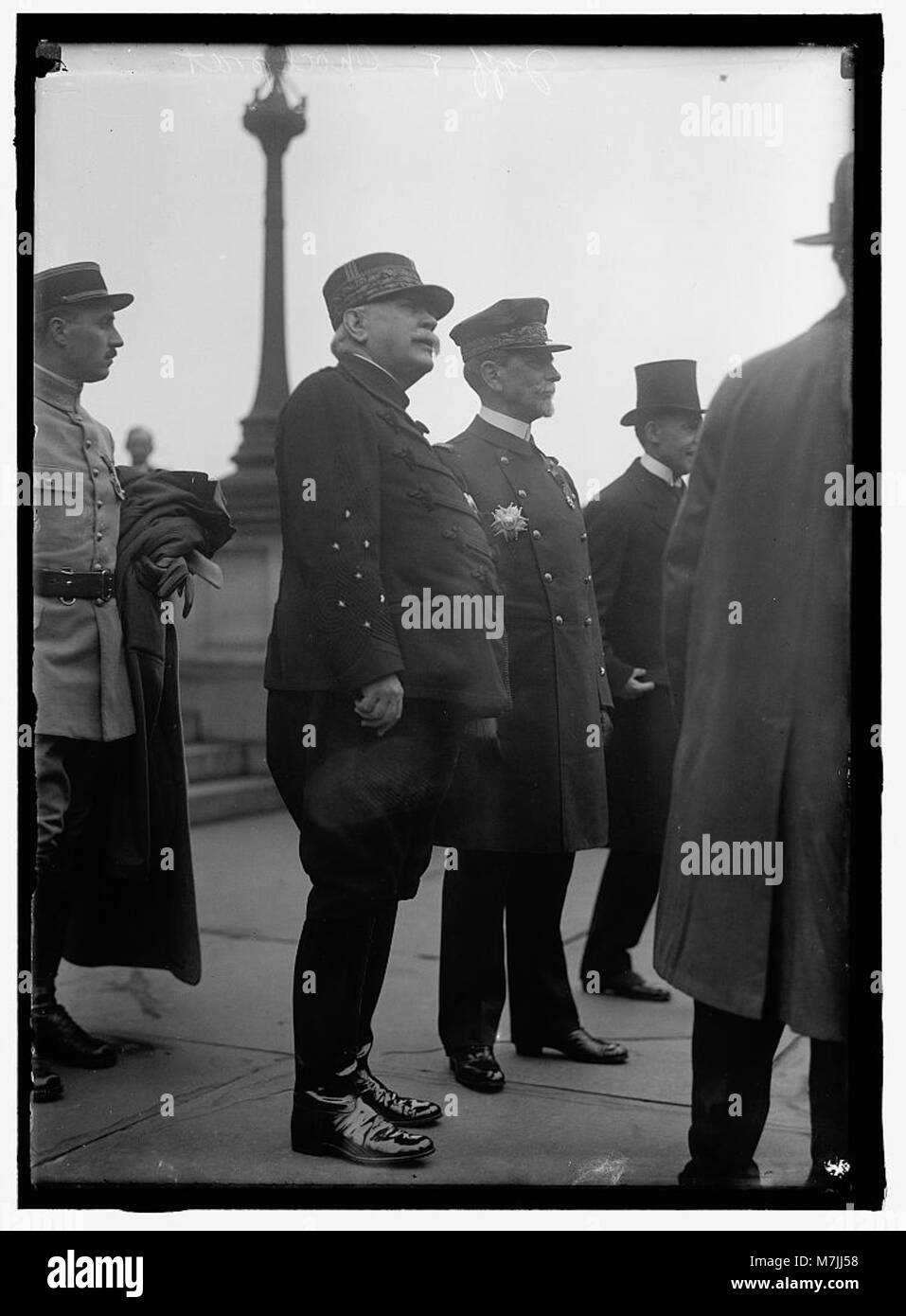 A photograph of the French Commission to the U.S. in 1916, featuring ...
