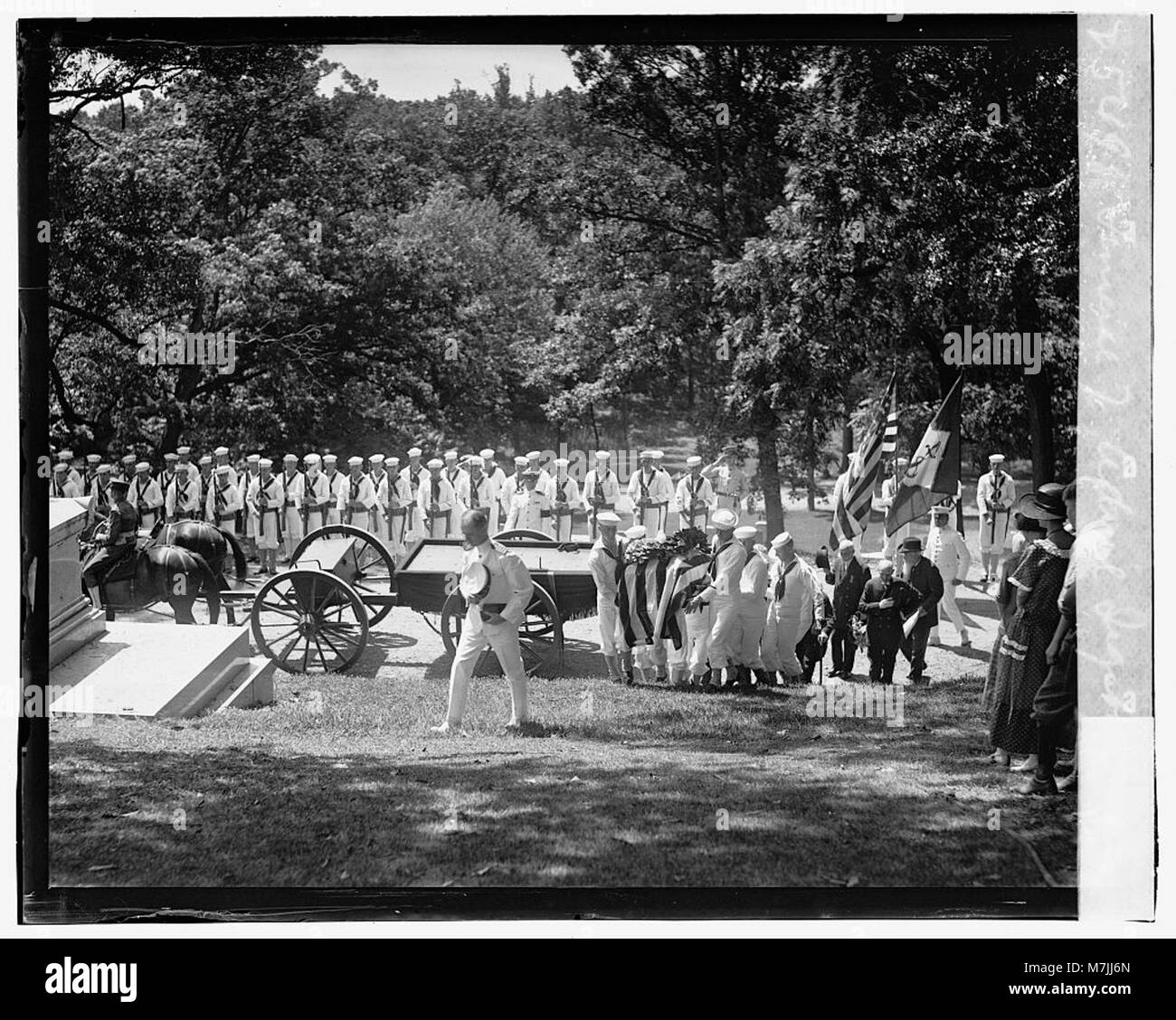 A photograph from the funeral of Admiral Sigabee, taken on July 23 ...