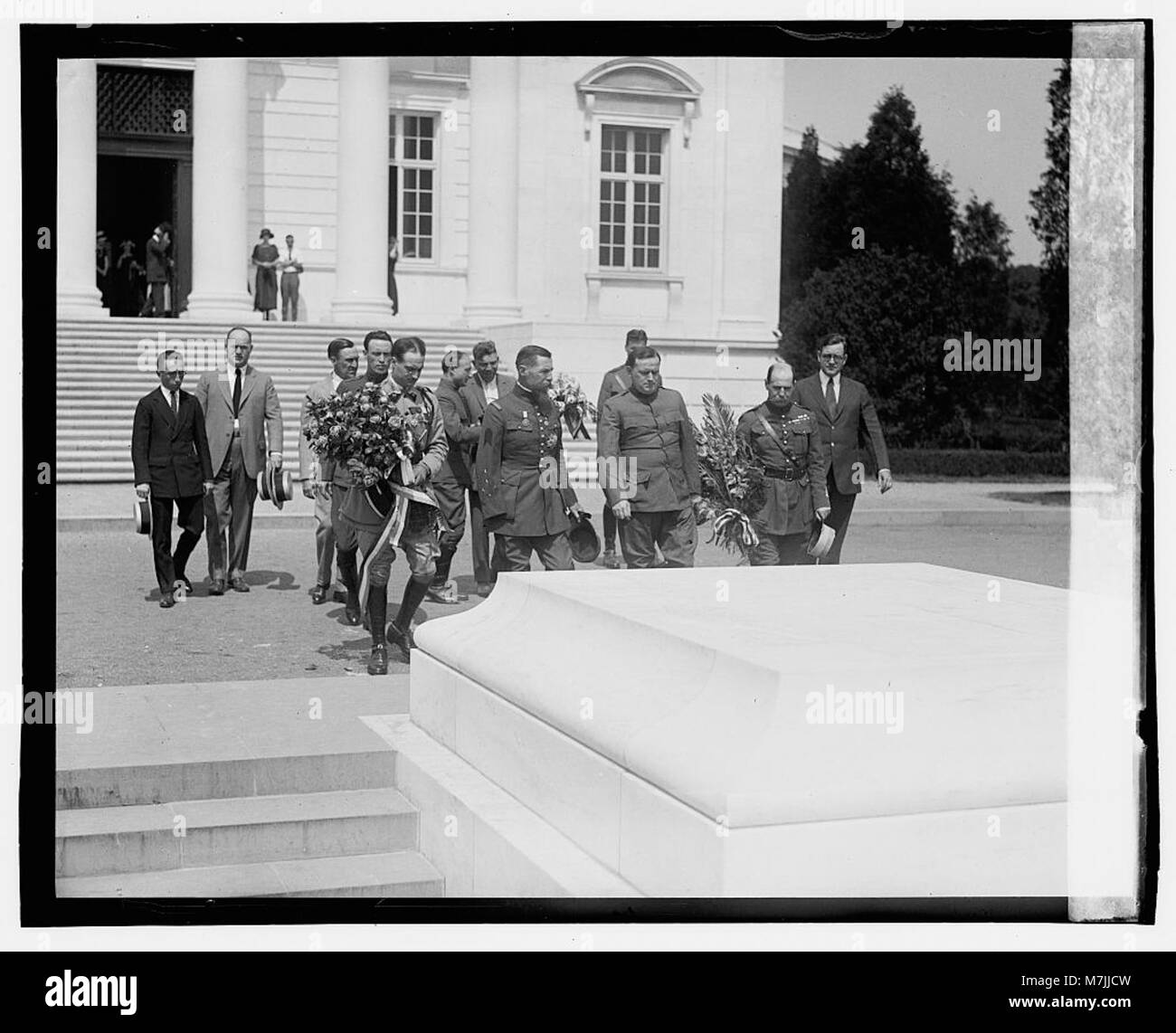 A photo of Gouraud, a French general, at the Tomb of the Unknown ...