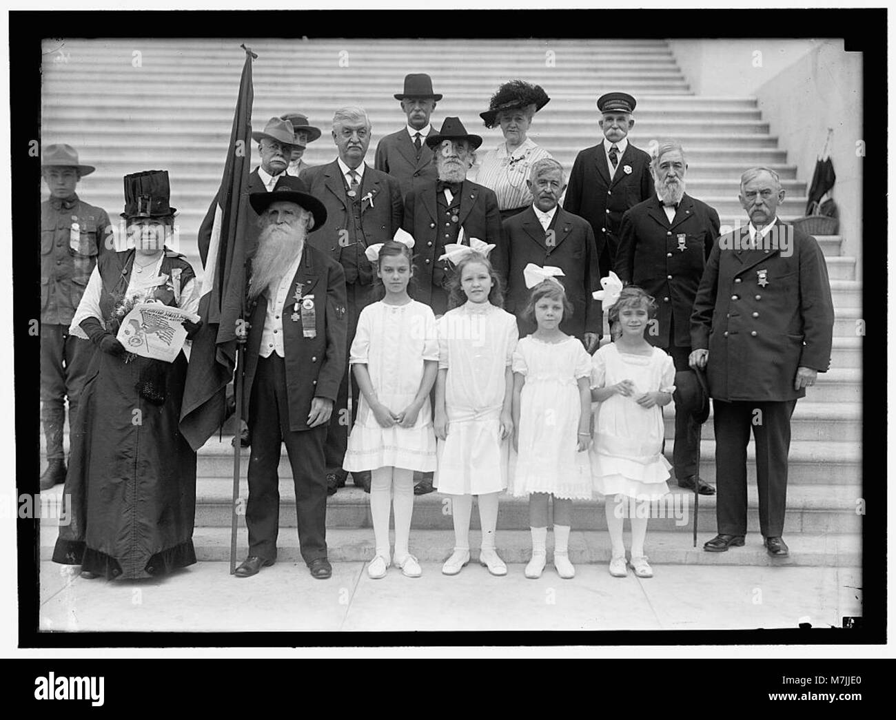 A historical photograph featuring members of the Grand Army of the ...