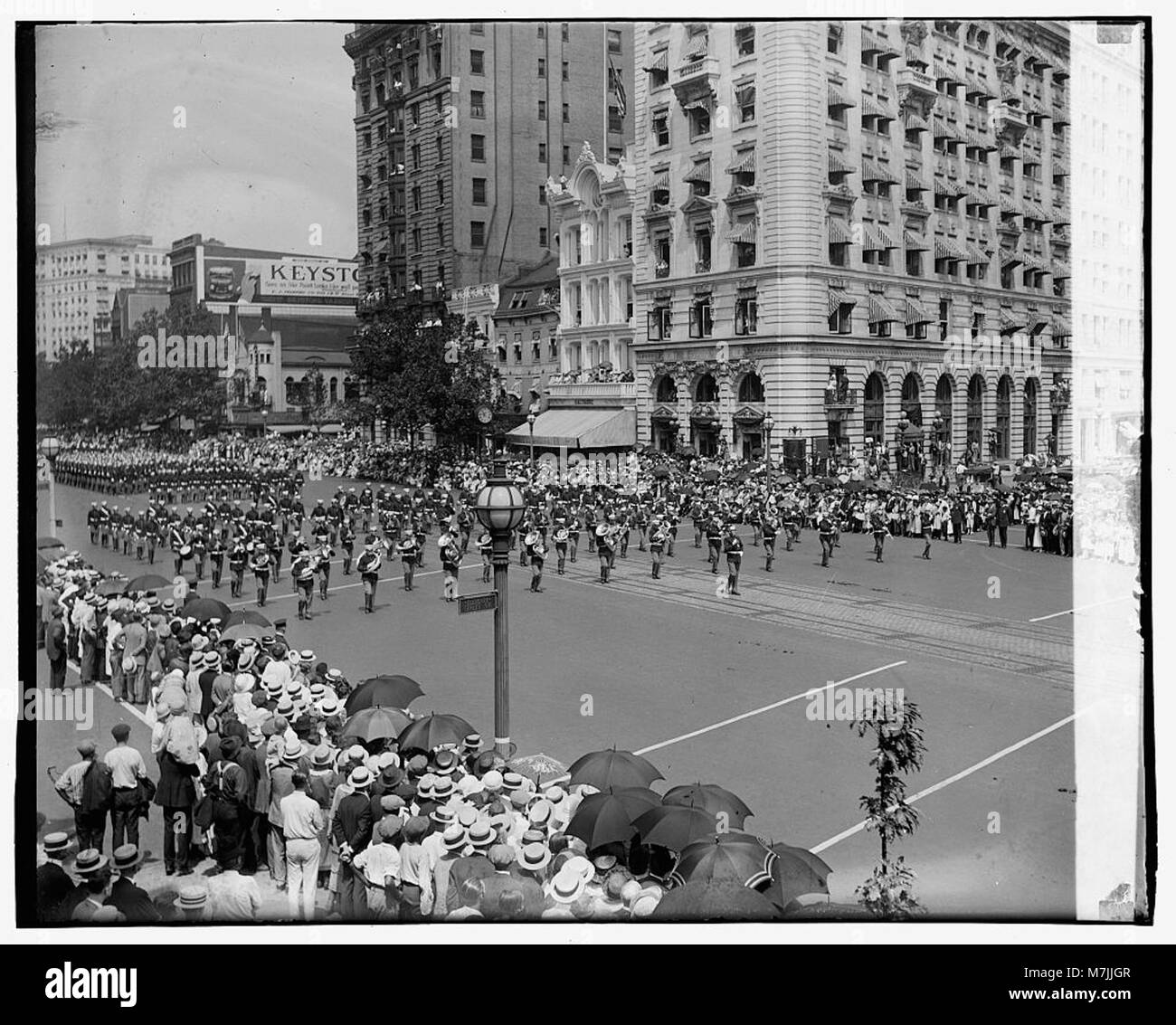 A solemn image of the funeral of Warren G. Harding, the 29th President ...