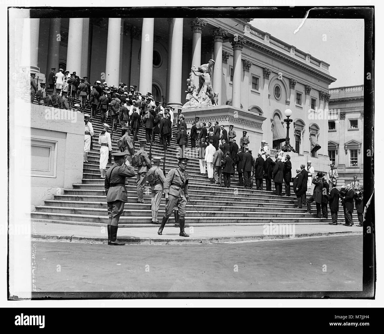 The funeral of President Warren G. Harding, captured in this image ...