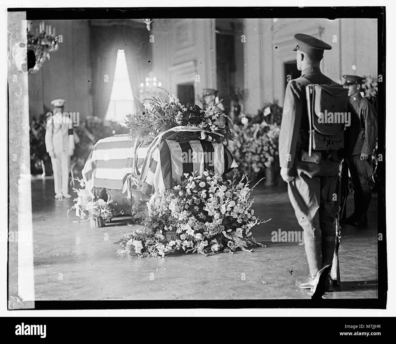The funeral of President Warren G. Harding, a solemn event in American ...