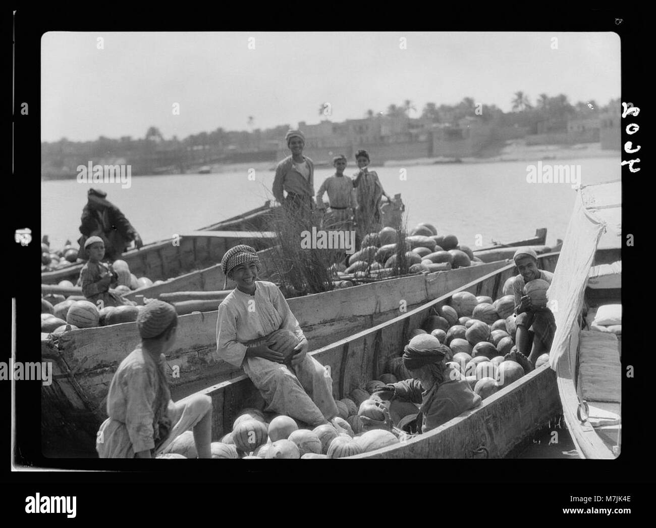 A view of river scenes on the Tigris River in Baghdad, Iraq, showing ...