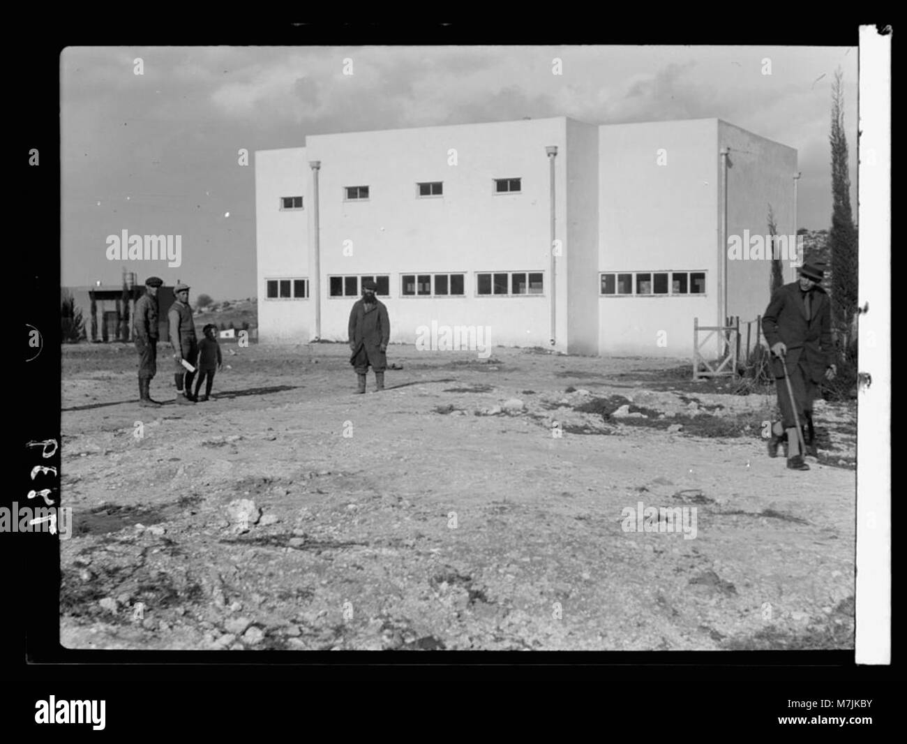 The exterior of the synagogue at K'far Hassidim, a Jewish colony in ...