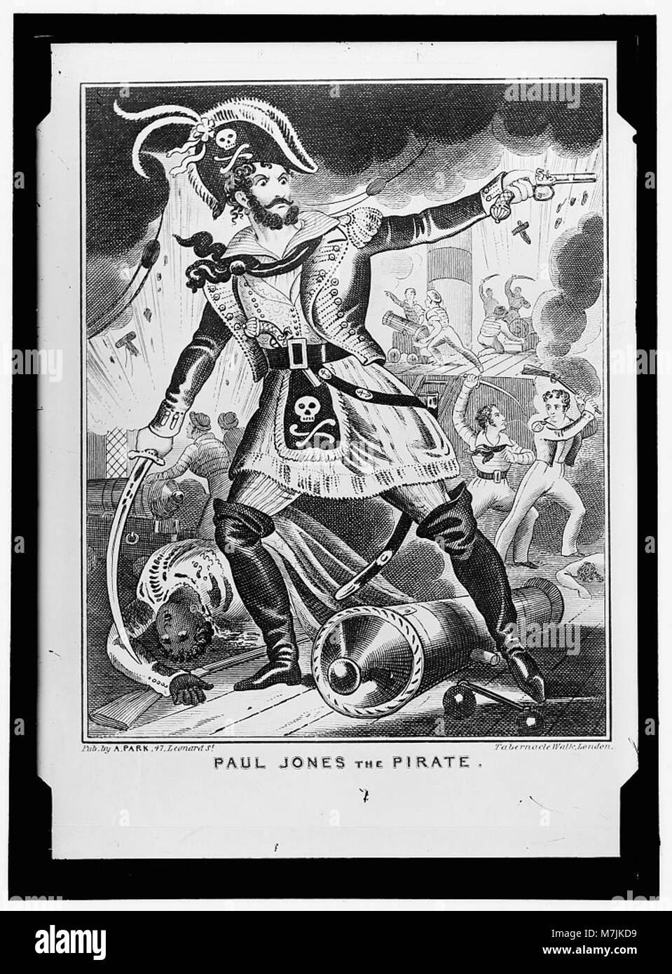 A cartoon by John Paul Jones titled 'Paul Jones the Pirate', possibly a ...
