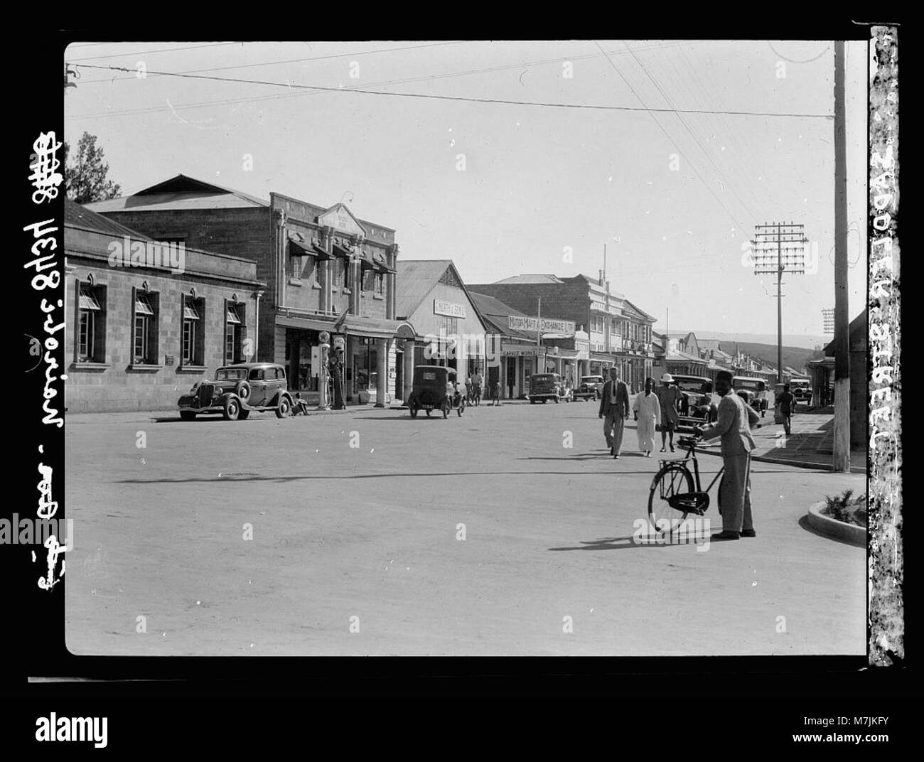 A photograph of Saddler Street in Nairobi, Kenya Colony, showing the ...