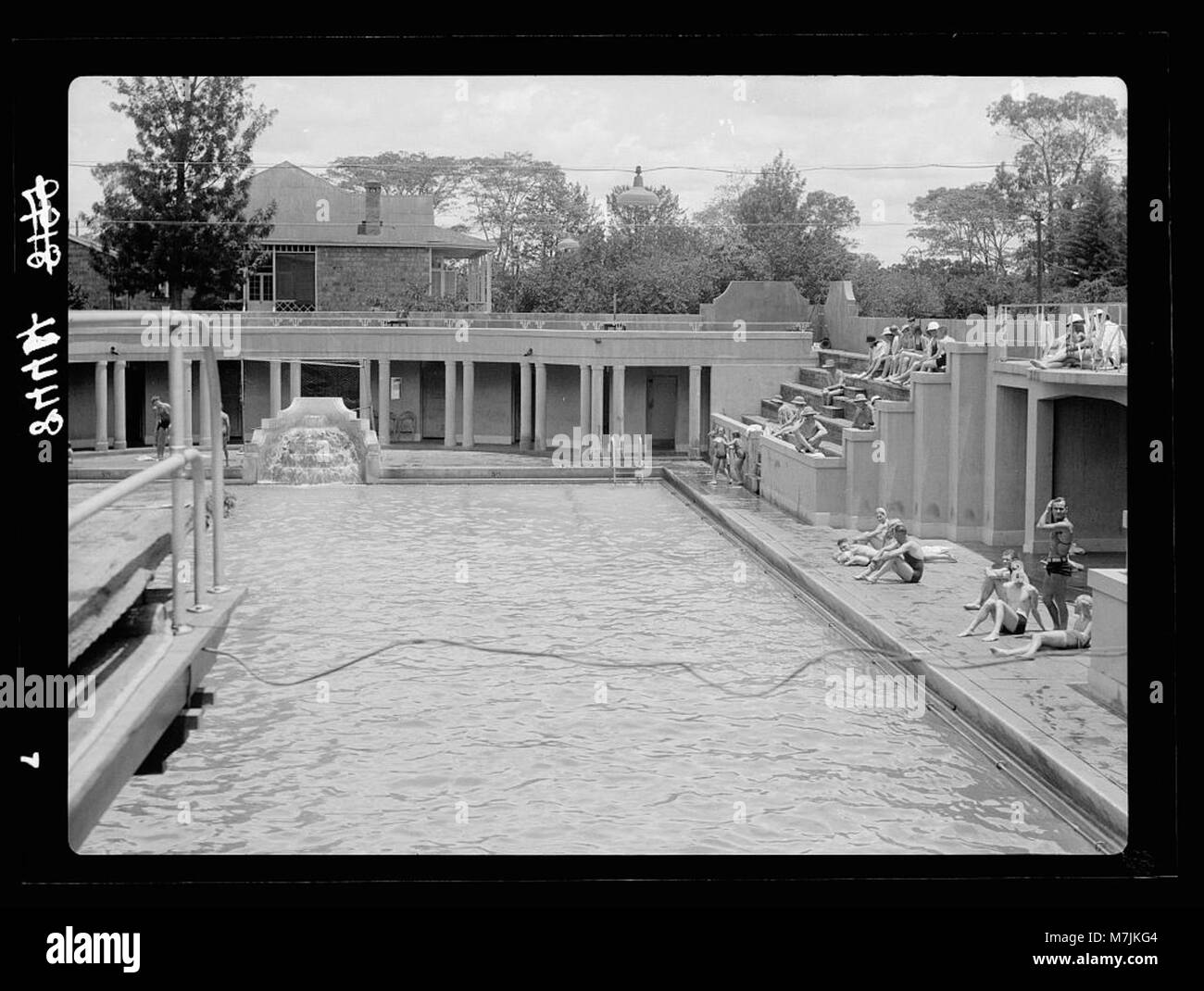 A photograph showing the Salisbury Hotel's swimming pool in Nairobi ...