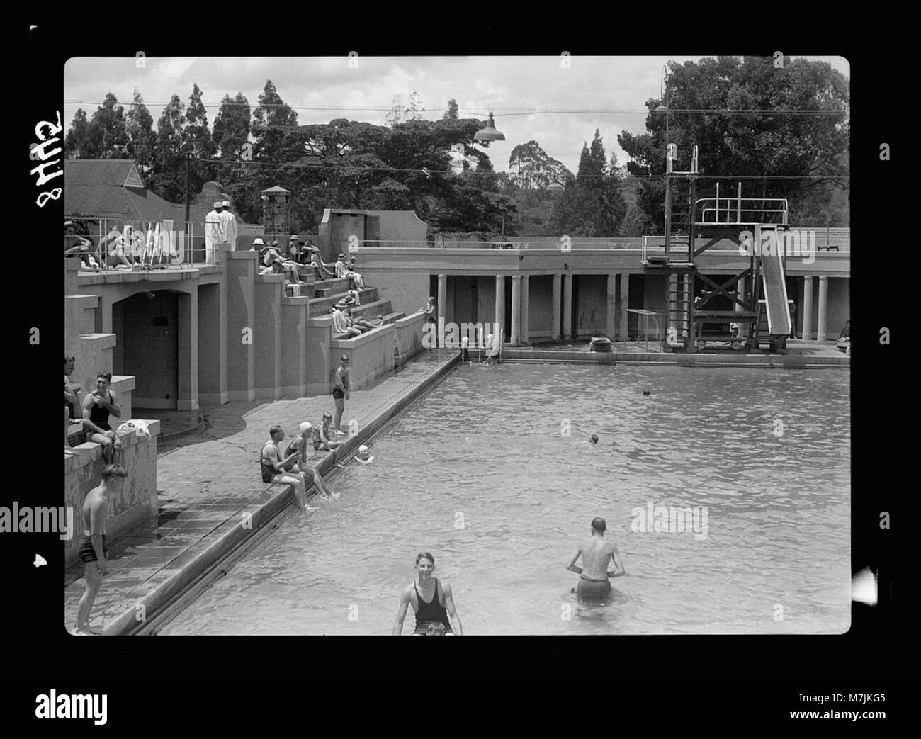 This photograph shows the swimming pool at the Salisbury Hotel in ...