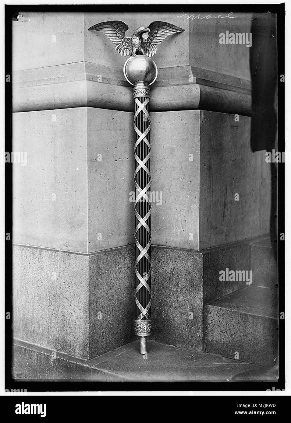 This image shows the mace of the U.S. House of Representatives, an ...