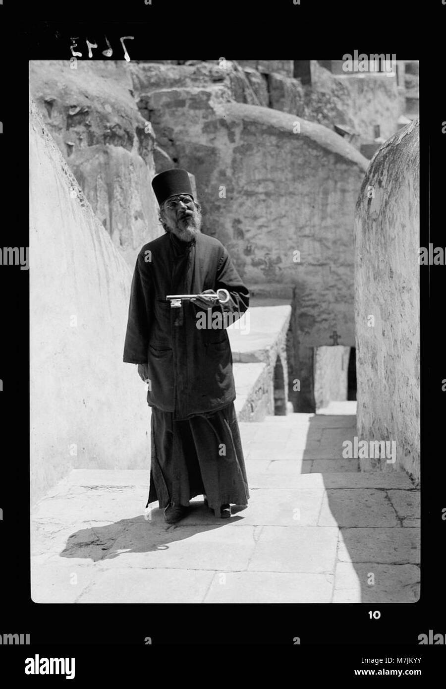 An image of a porter monk at Mar Saba, a historic monastery in the ...