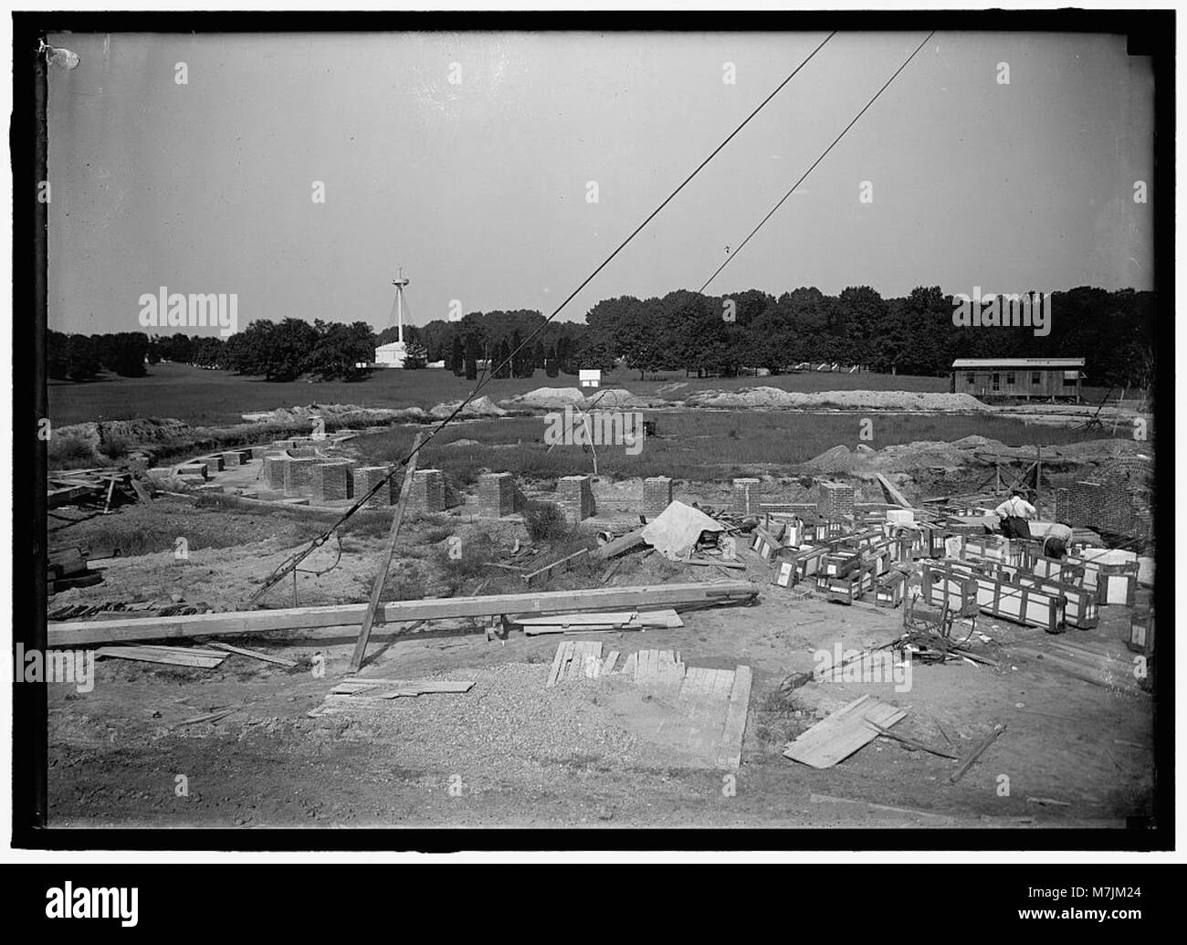 Photograph of the Memorial Amphitheatre foundations at Arlington ...