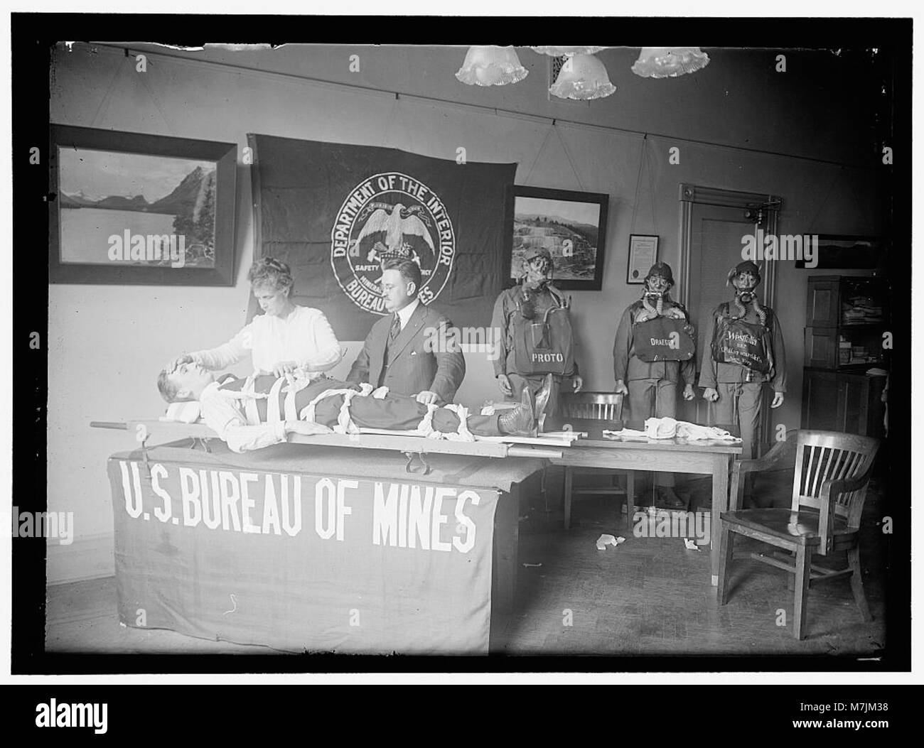 This image showcases a mine rescue apparatus, used in mining operations ...