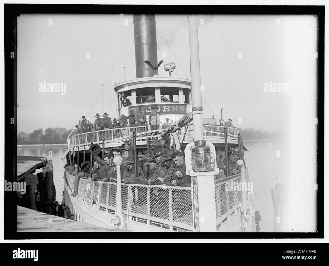 A photograph of the National Guard of D.C. returning from a training ...