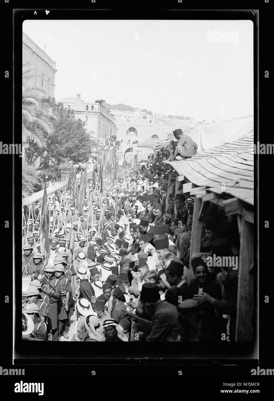 This photograph shows the shrine of Nebi Musa in Jerusalem, taken in ...