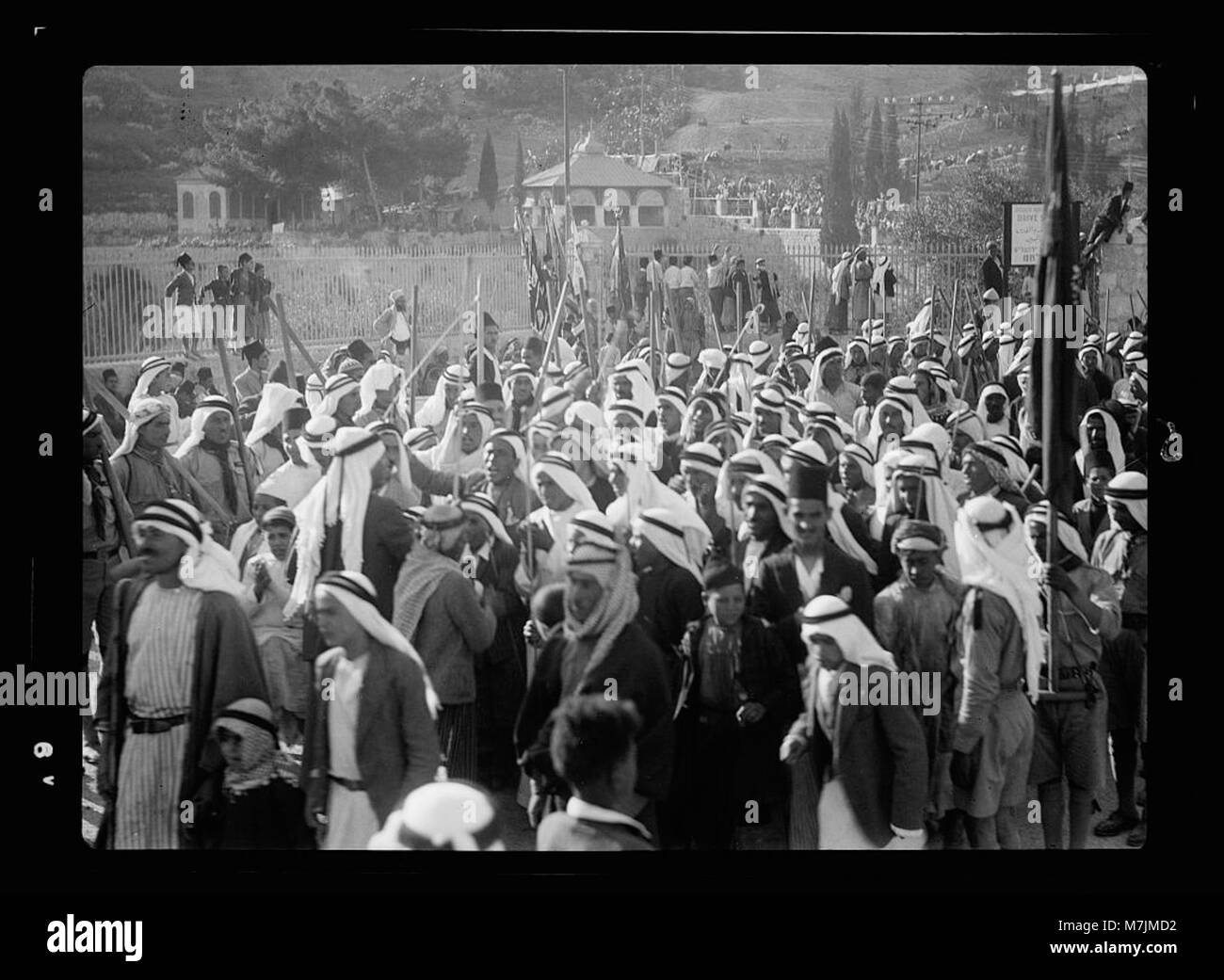 Photograph from 1937 showing Neby Mousa (Nebi Musa), a religious shrine ...