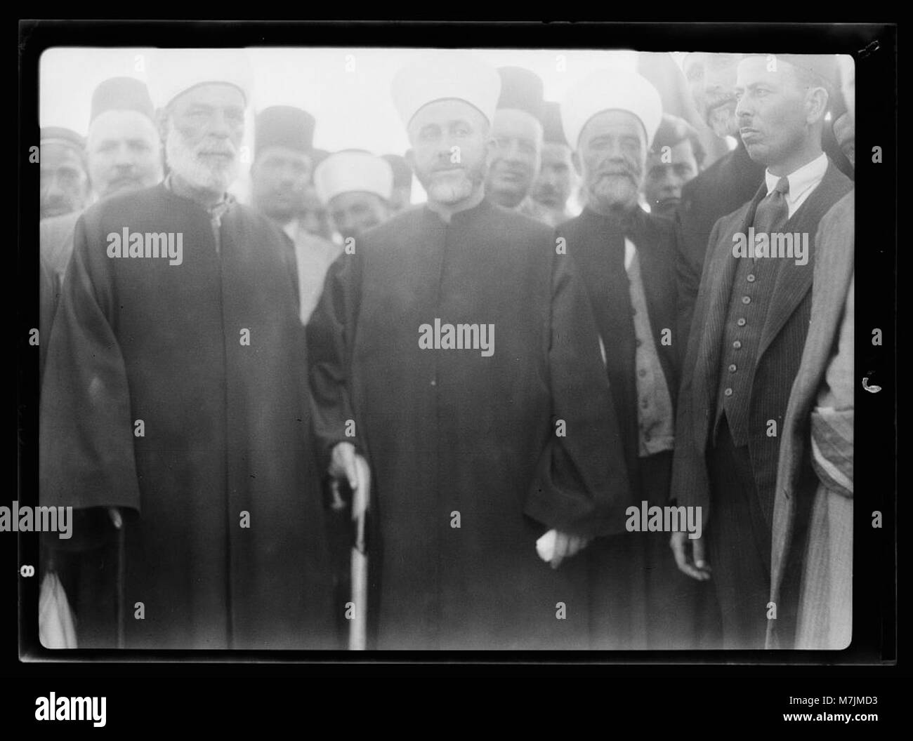 A photograph from 1937 showing the Nebi Musa shrine near Jerusalem, a ...