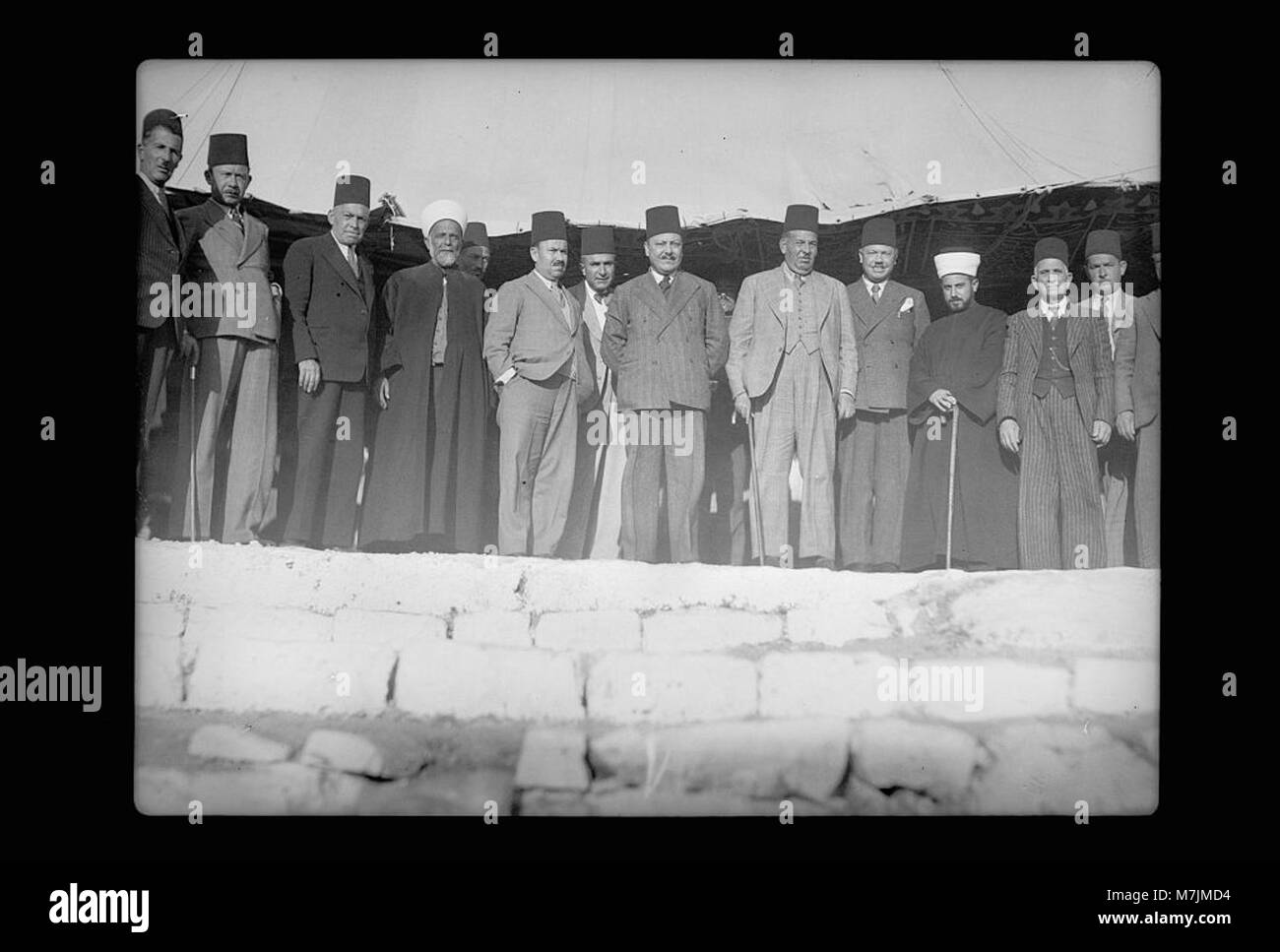 A photograph from 1937 showing Neby Mousa (Nebi Musa), a religious ...