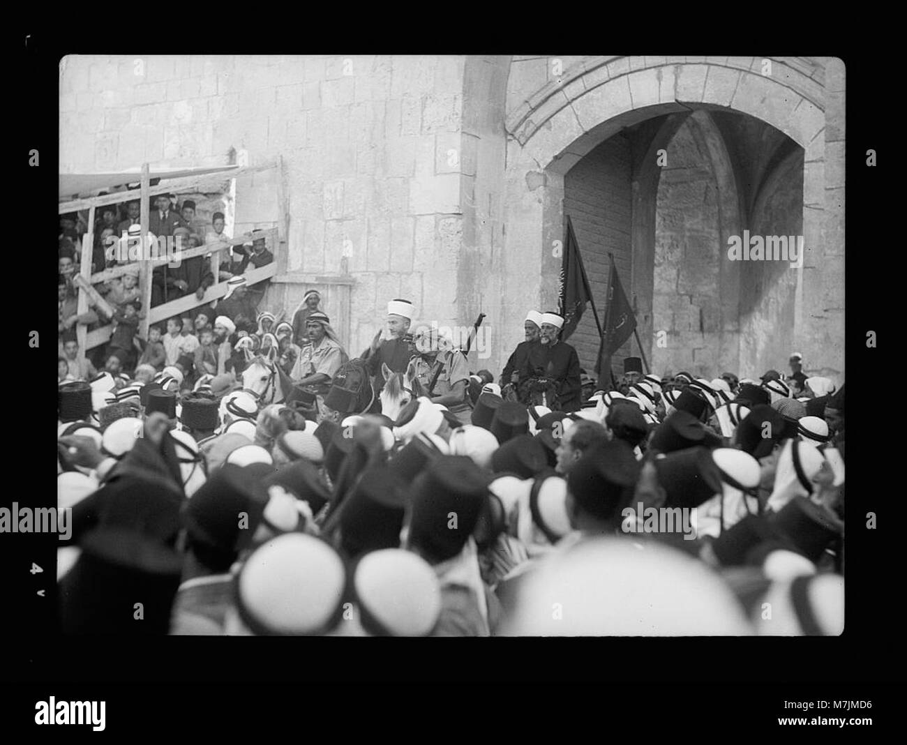 This photograph shows the Nebi Musa shrine near Jerusalem in 1937, a ...