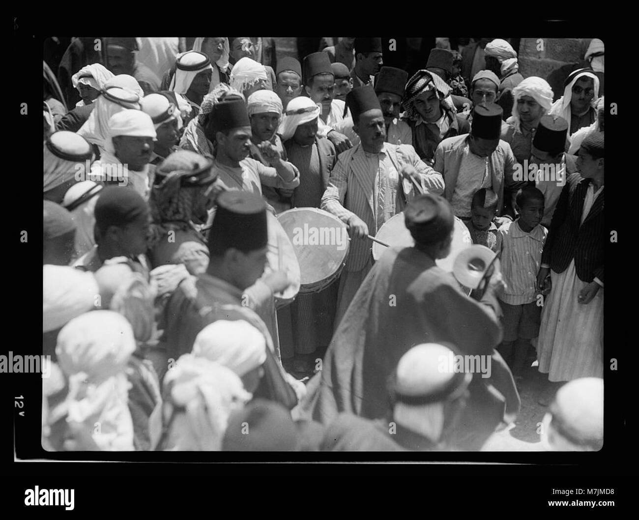 A photograph taken in 1937 at the Nebi Musa shrine, located near ...