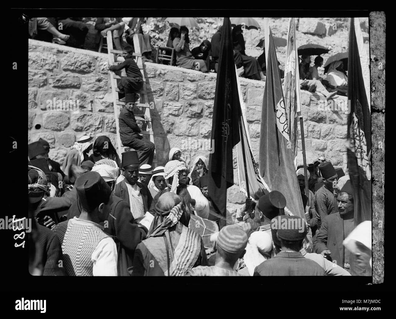 A closer view of Boy Scouts at Neby Mousa (Nebi Musa), showing scouts ...