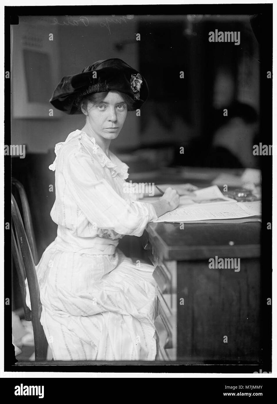A portrait of Alice Paul, an American suffragist and women's rights ...