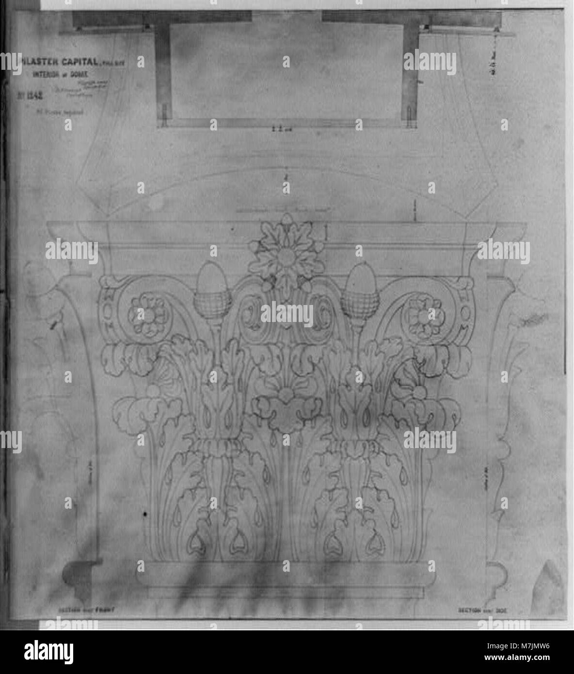 This image depicts a full-size pilaster capital from the interior of a ...