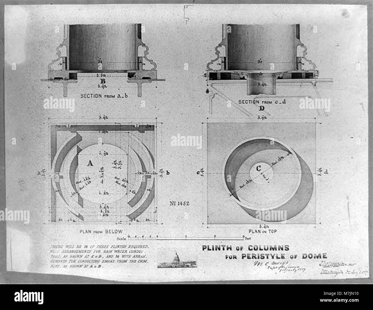 This image shows the plinth of columns designed for the peristyle of a ...