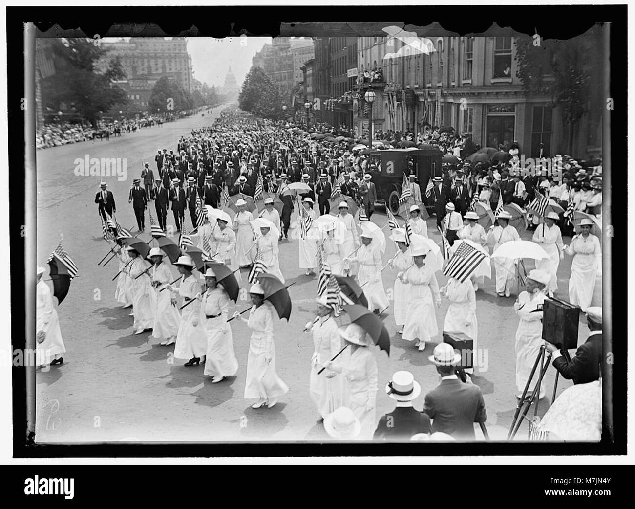 This image shows women participating in a preparedness parade, likely ...