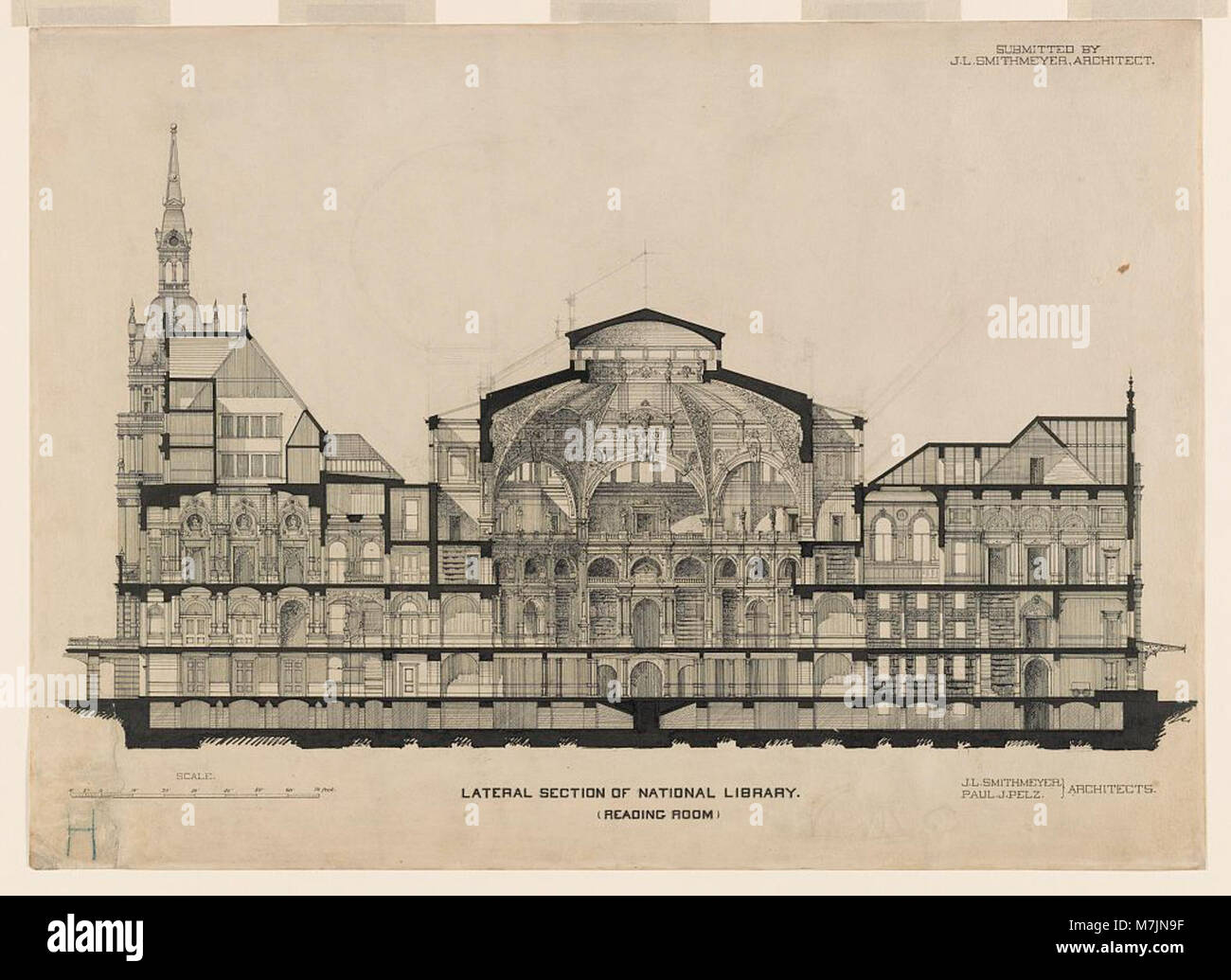 A preliminary architectural design for the Library of Congress in ...