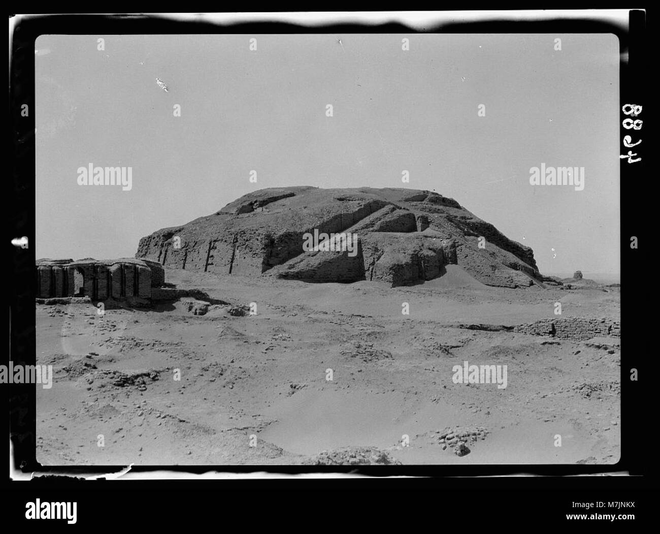 A photograph of the ancient ziggurat in Ur, Iraq, from the southeast ...