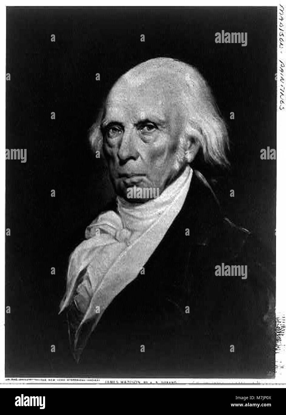 Portrait of James Madison, the 4th President of the United States. The ...