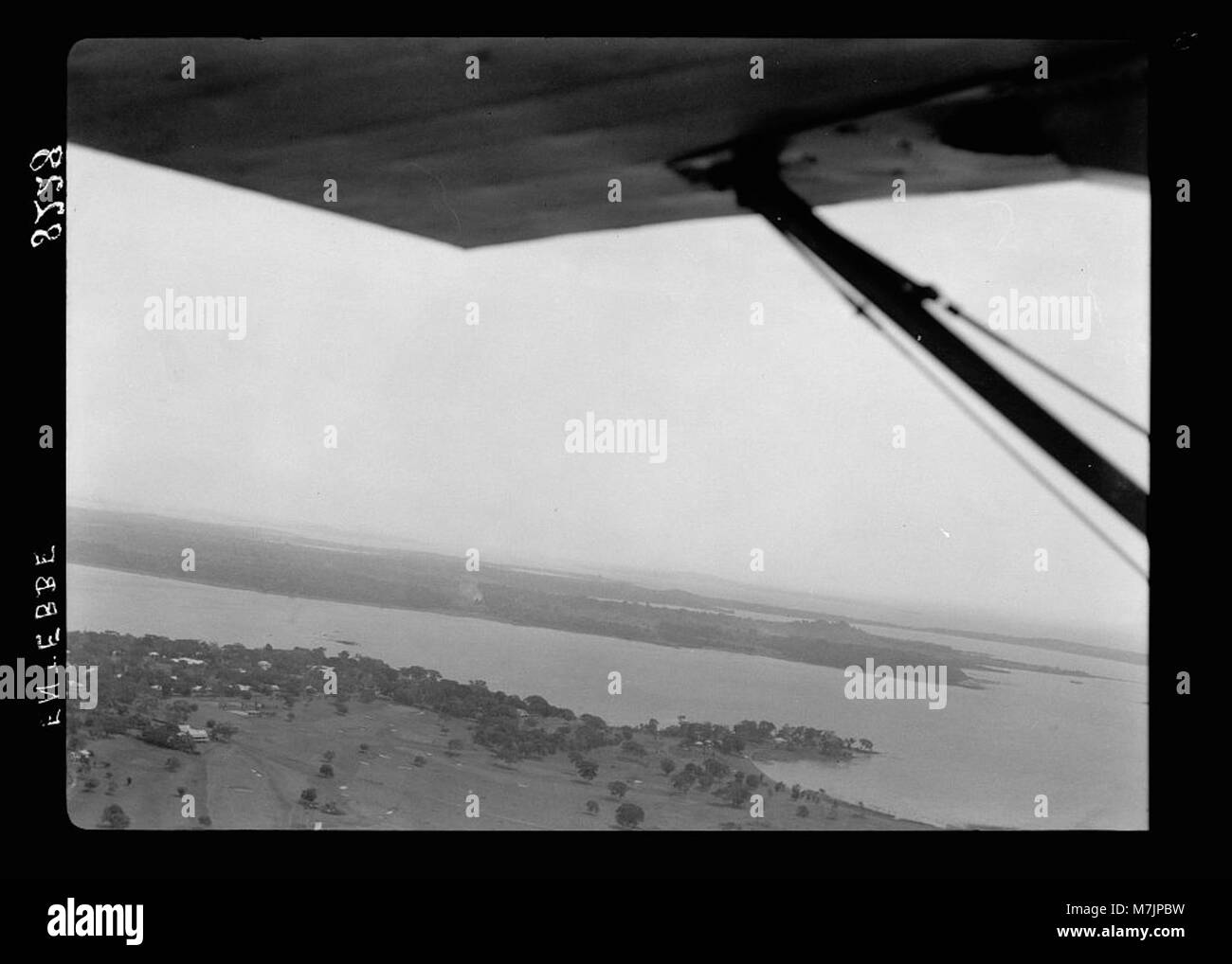 This aerial view of Entebbe, Uganda, showcases the town’s location on ...