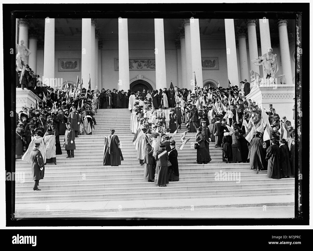 A photograph documenting the Woman Suffrage March on the U.S. Capitol ...