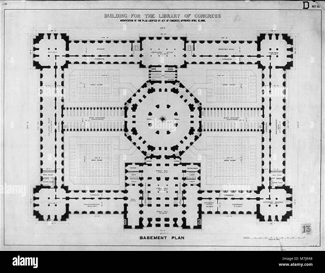 Library of Congress, Washington, D.C. Basement plan, D series ...