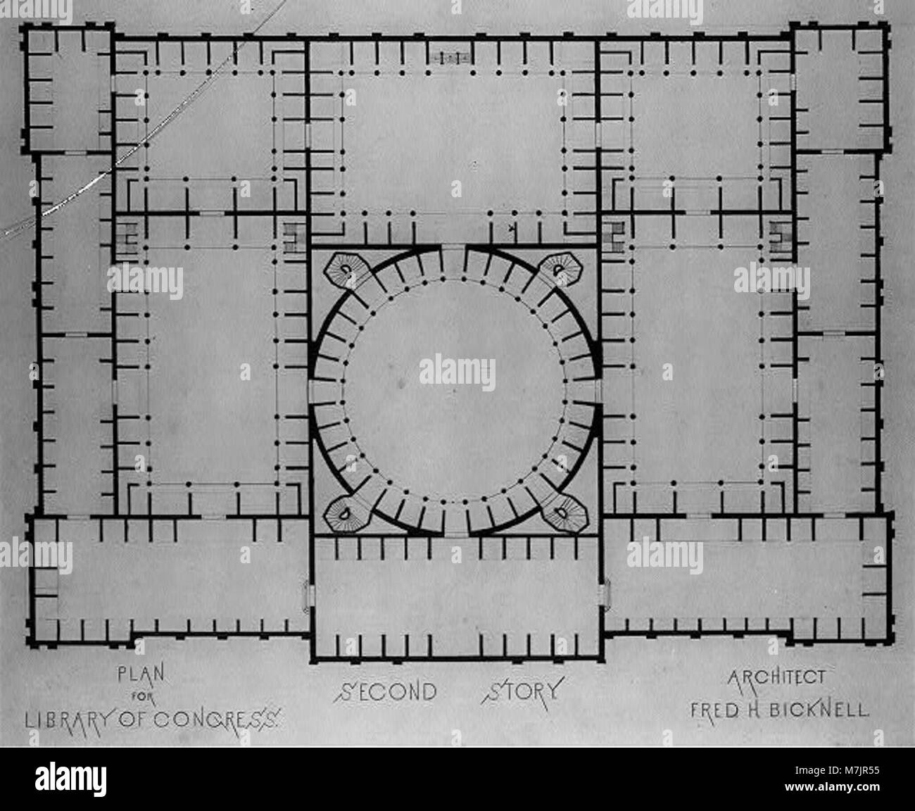 A detailed plan of the second story of the Library of Congress in ...