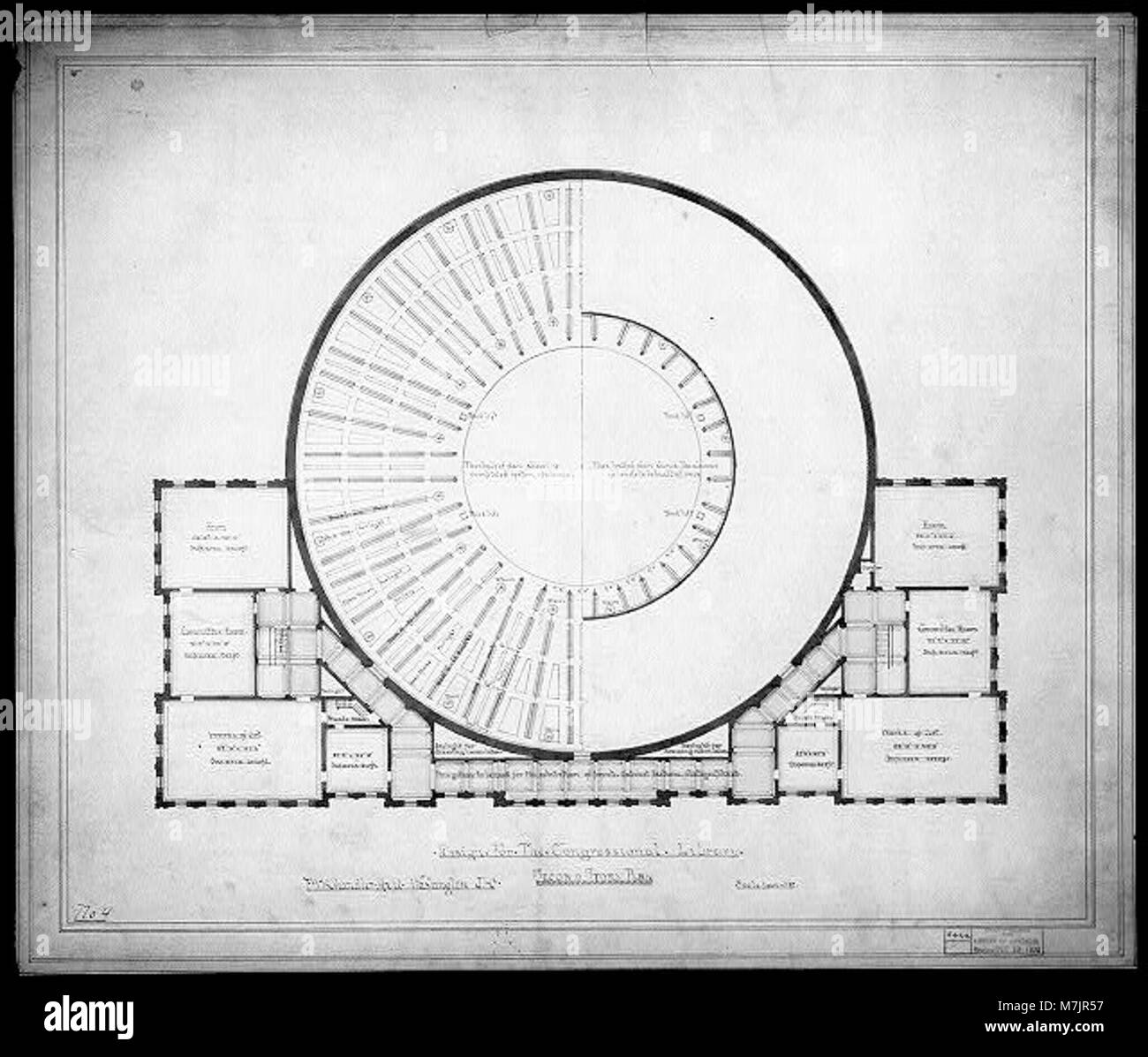 A detailed architectural plan of the second story of the Library of ...