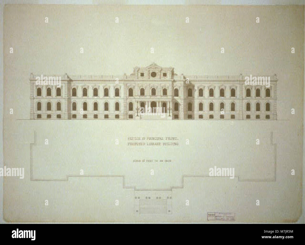 A sketch of the principal front of the Library of Congress in ...