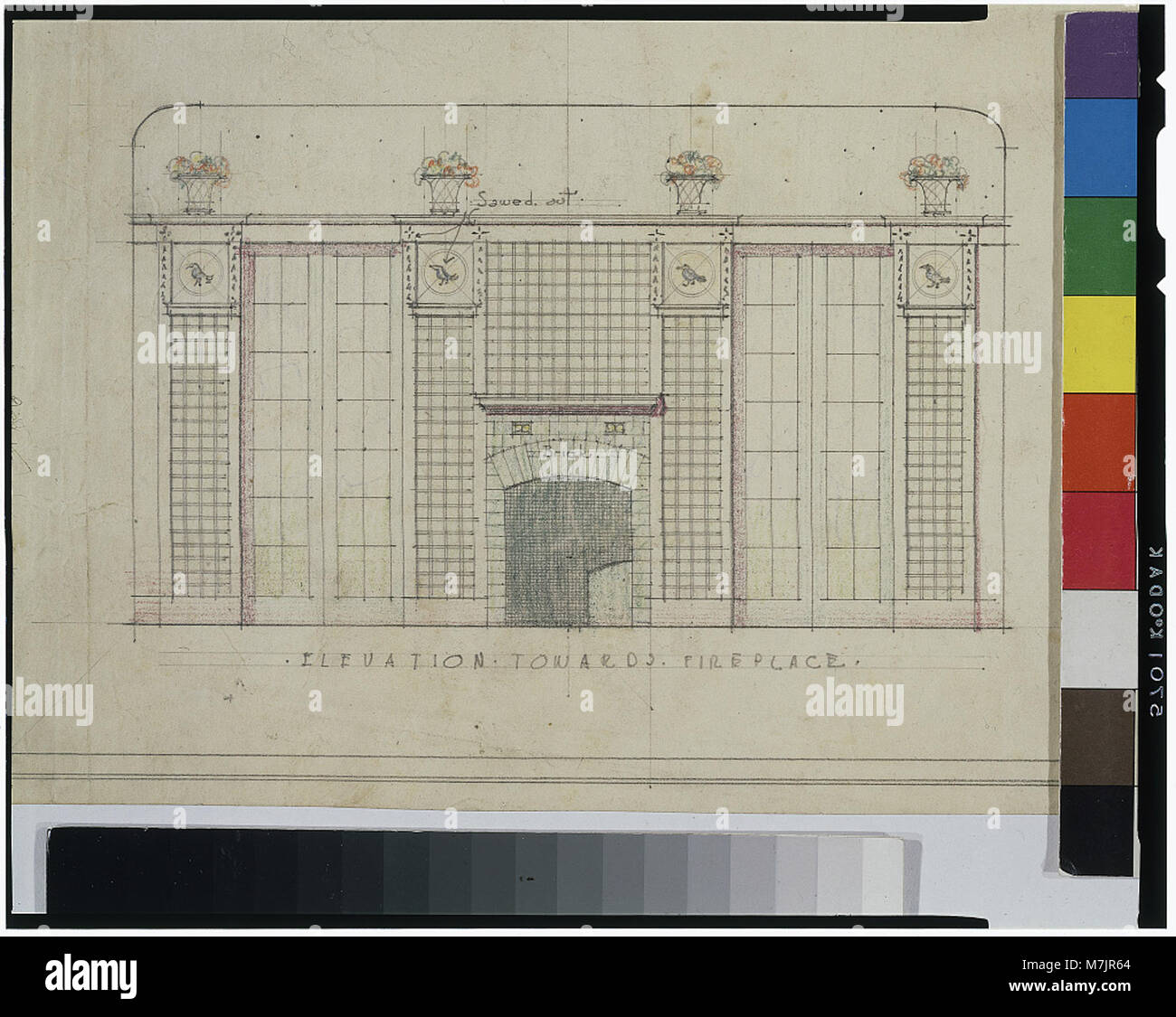An architectural rendering of the exterior of the Library of Congress ...
