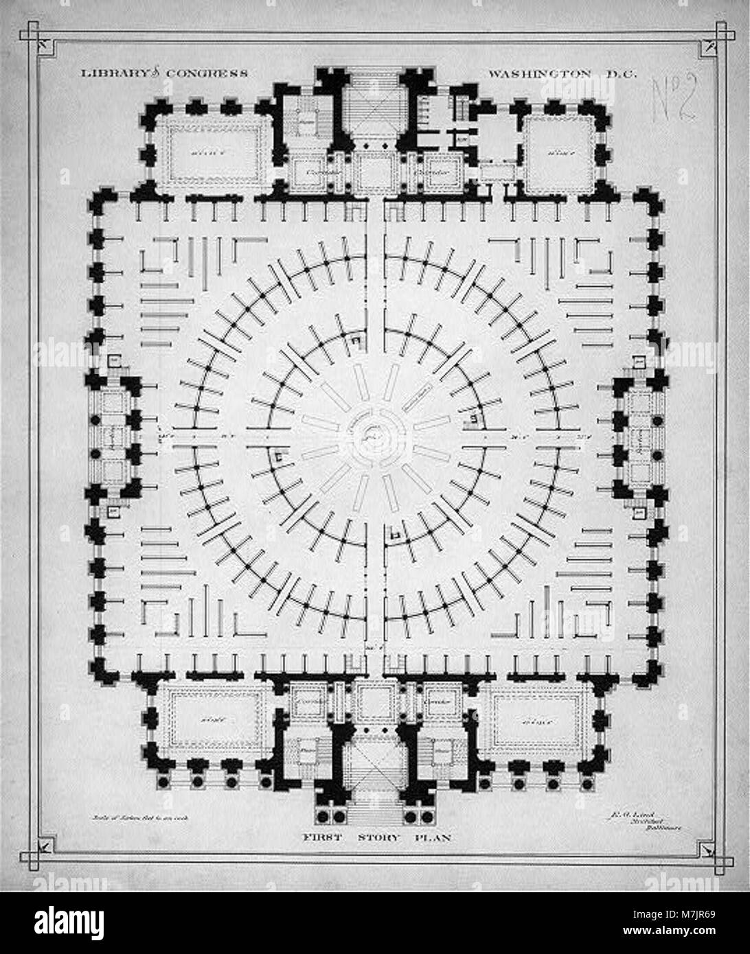 The first story plan of the Library of Congress in Washington, D.C ...