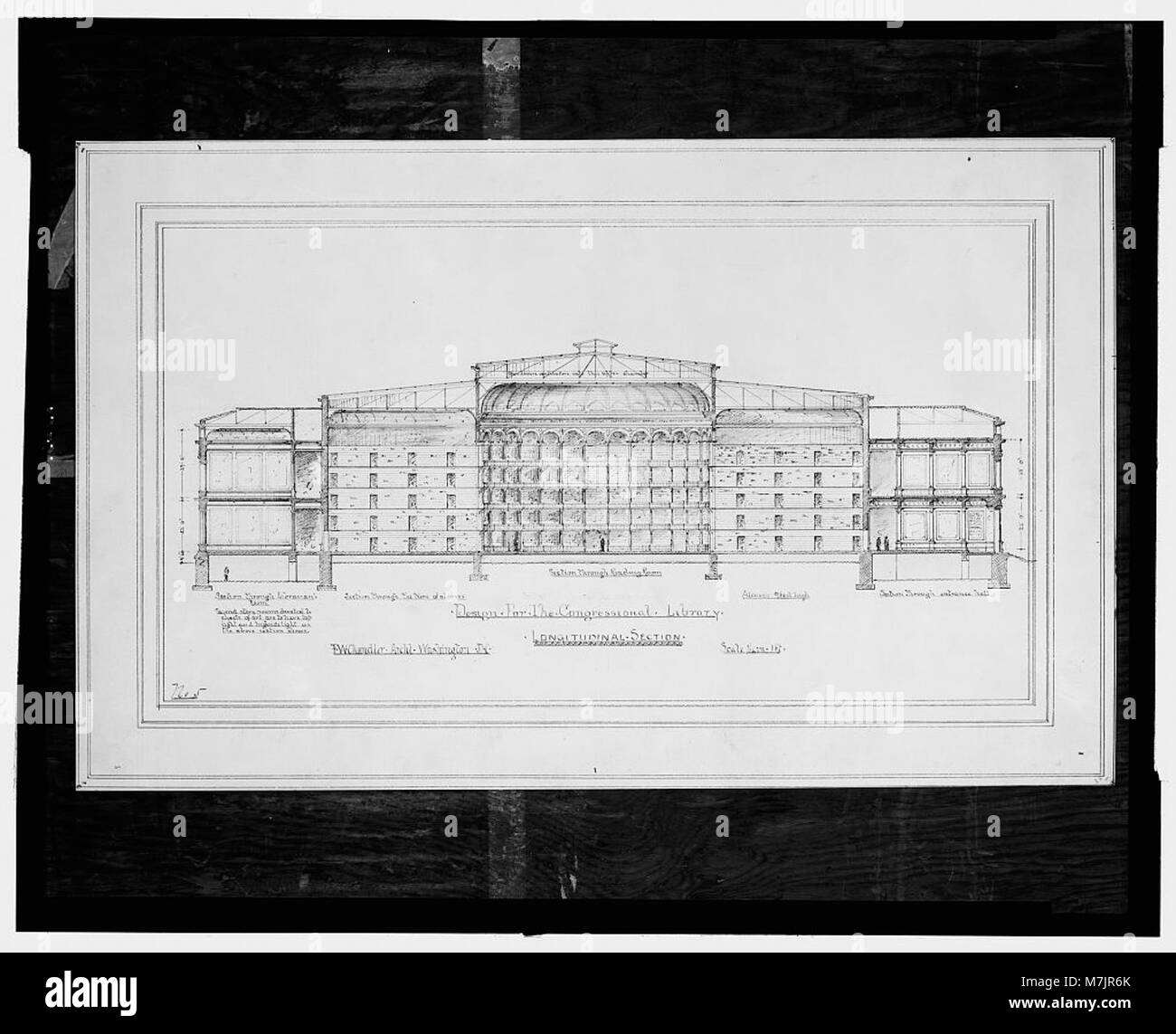 A longitudinal section of the Library of Congress in Washington, D.C ...