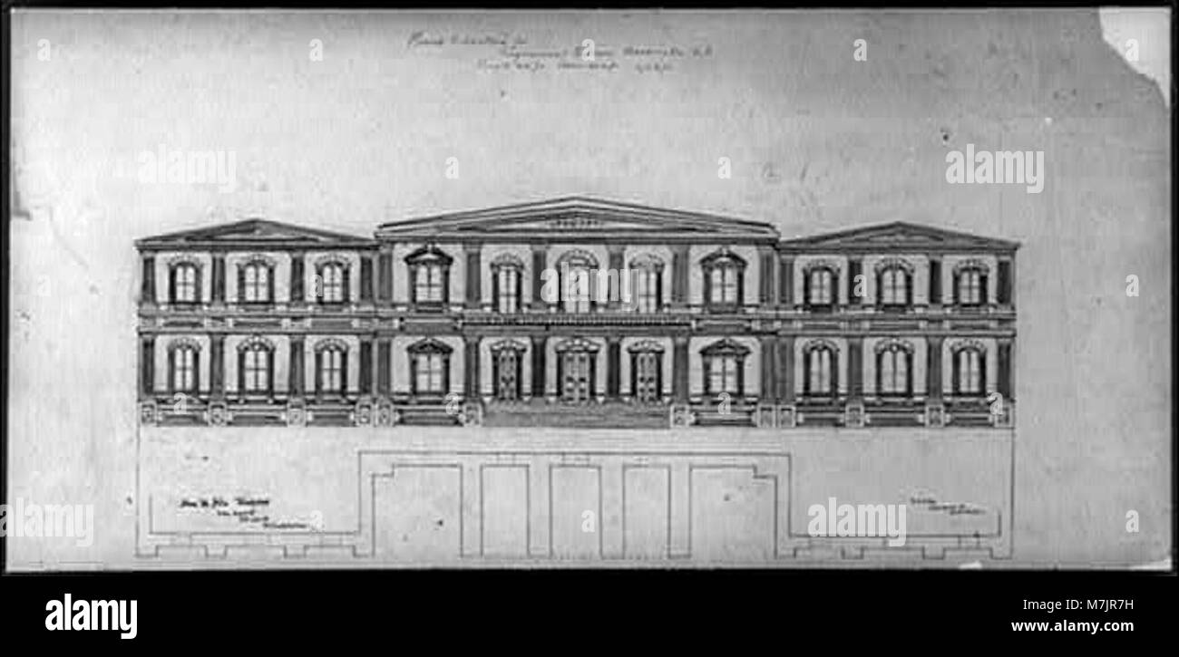 The front elevation of the Library of Congress in Washington, D.C ...