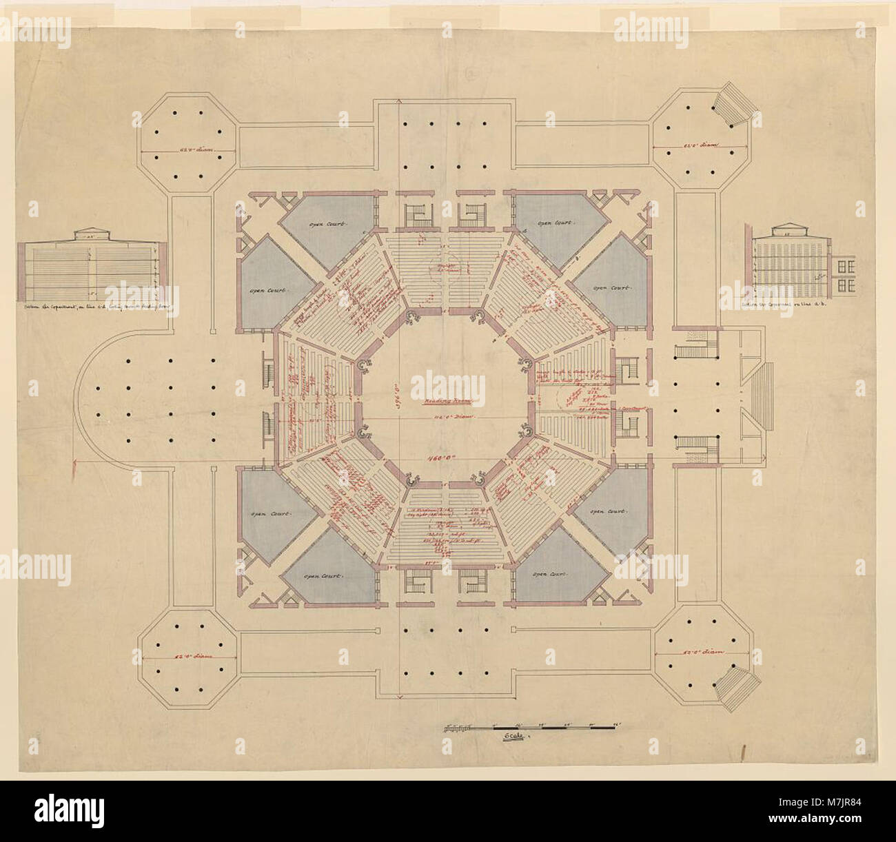 This architectural plan shows the design and layout of the Library of ...