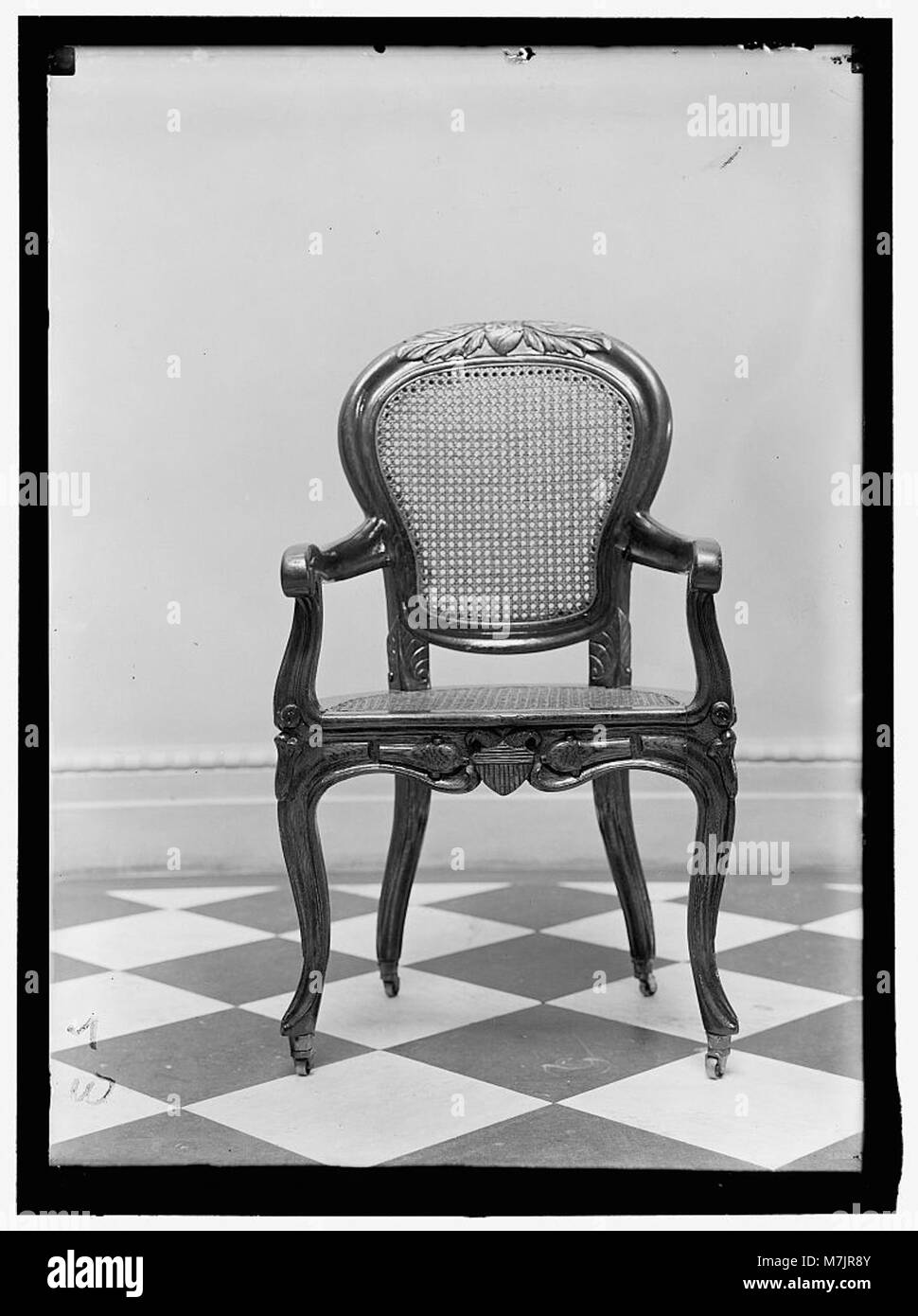 A photograph of Abraham Lincoln’s chair, a symbol of his leadership ...